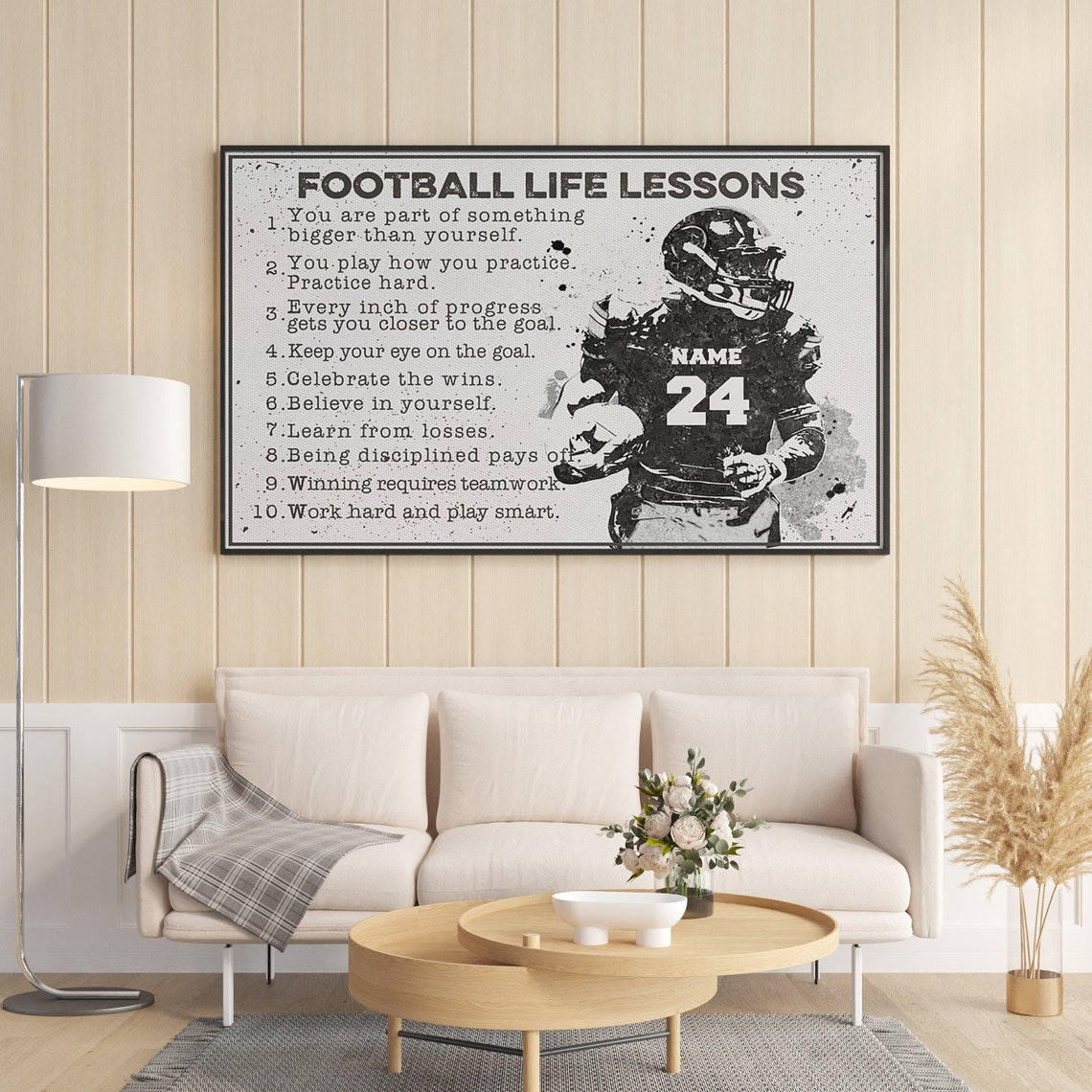 Personalized Football Life Lessons Vintage Wall Art Home - Etsy