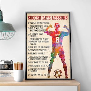 Personalized Soccer Life Lessons Poster, Custom Soccer Player Gift ...