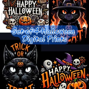 Set of 4 Halloween Clip Art Instant Download - Etsy