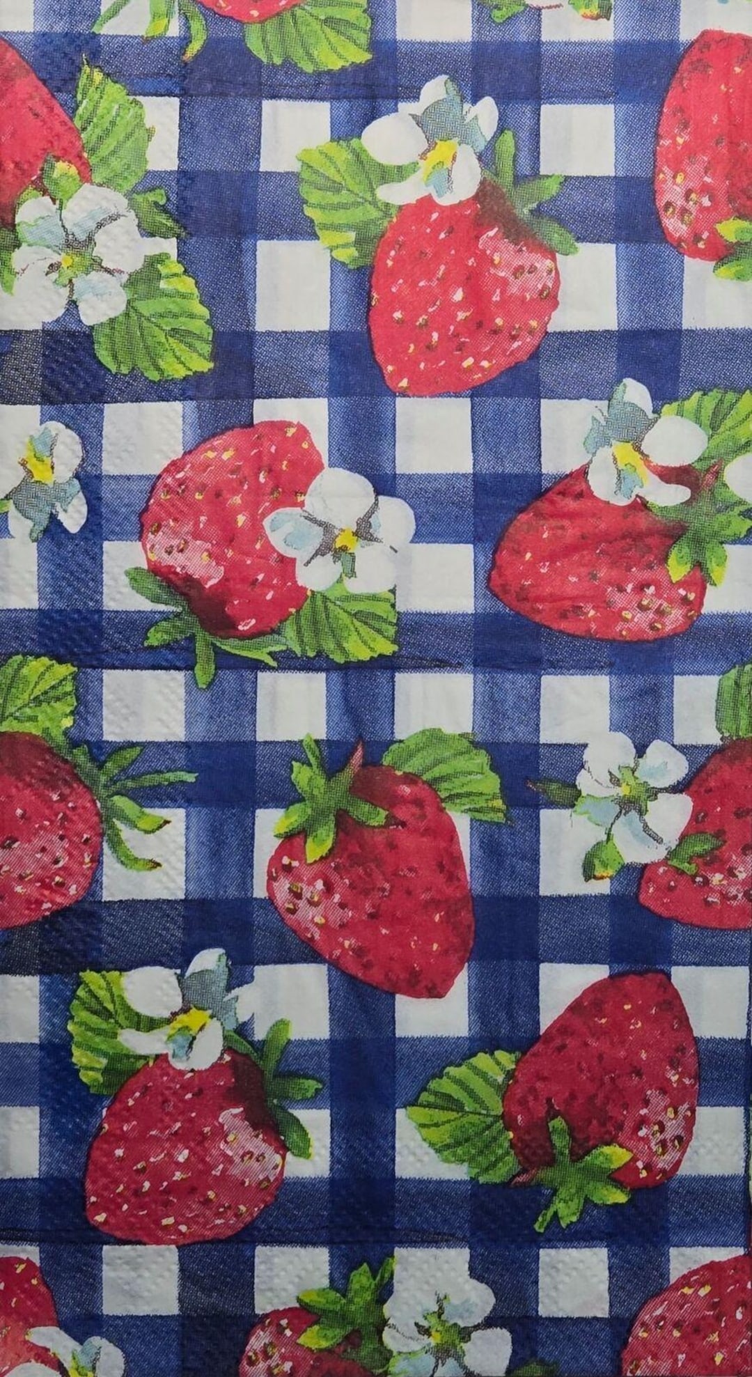 2 Individual Paper Guest Decoupage Napkins- 2642 Strawberries on ...