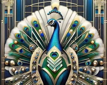 Art Deco - Peacock - Etsy