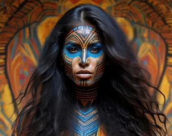 Colorful Faces Crazy Art & Wallpaper - Etsy UK