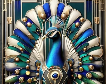 Art Deco Peacock - Etsy