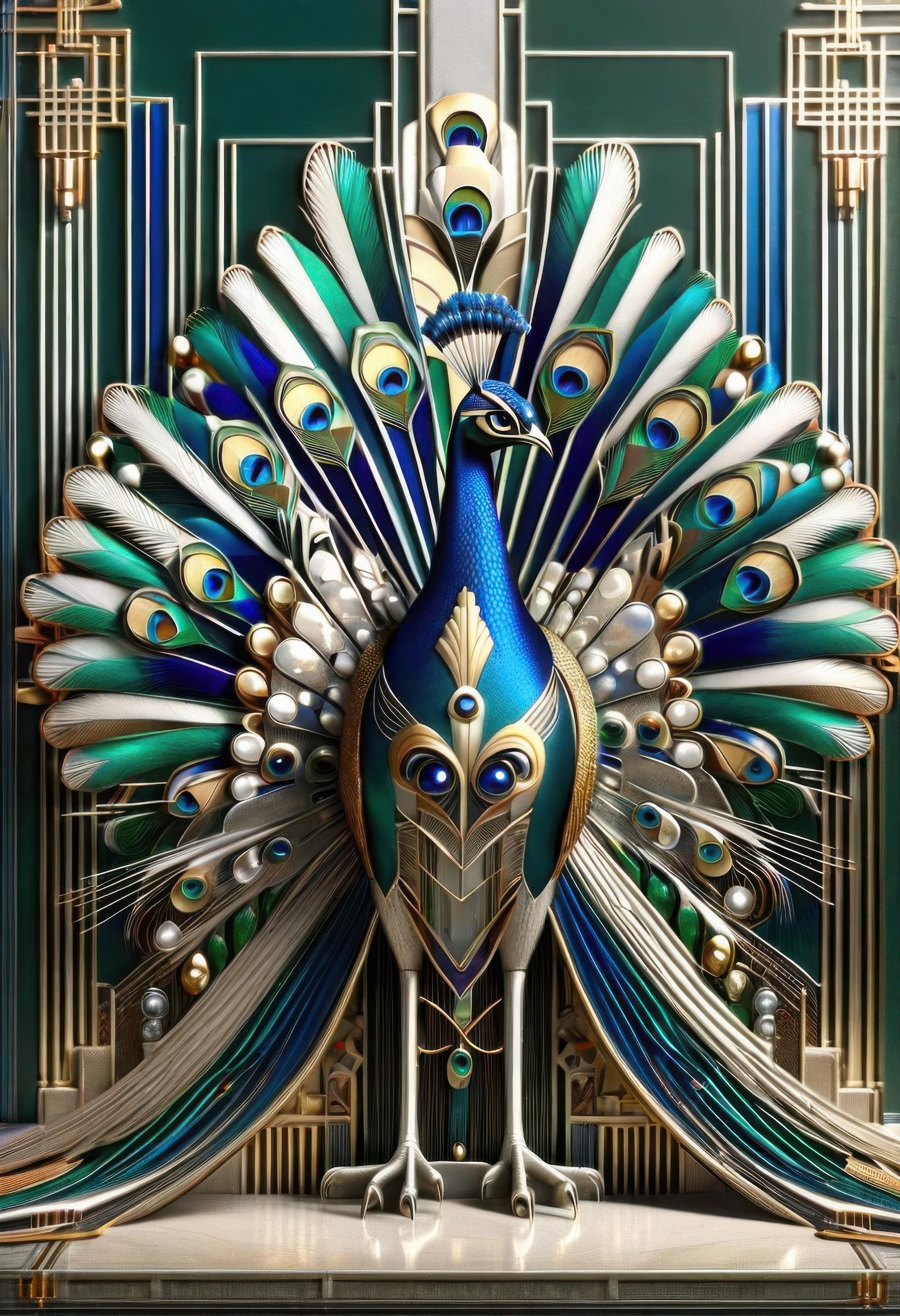 Art Deco - Peacock - Etsy