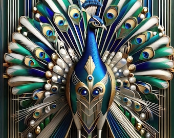 Art Deco - Peacock - Etsy