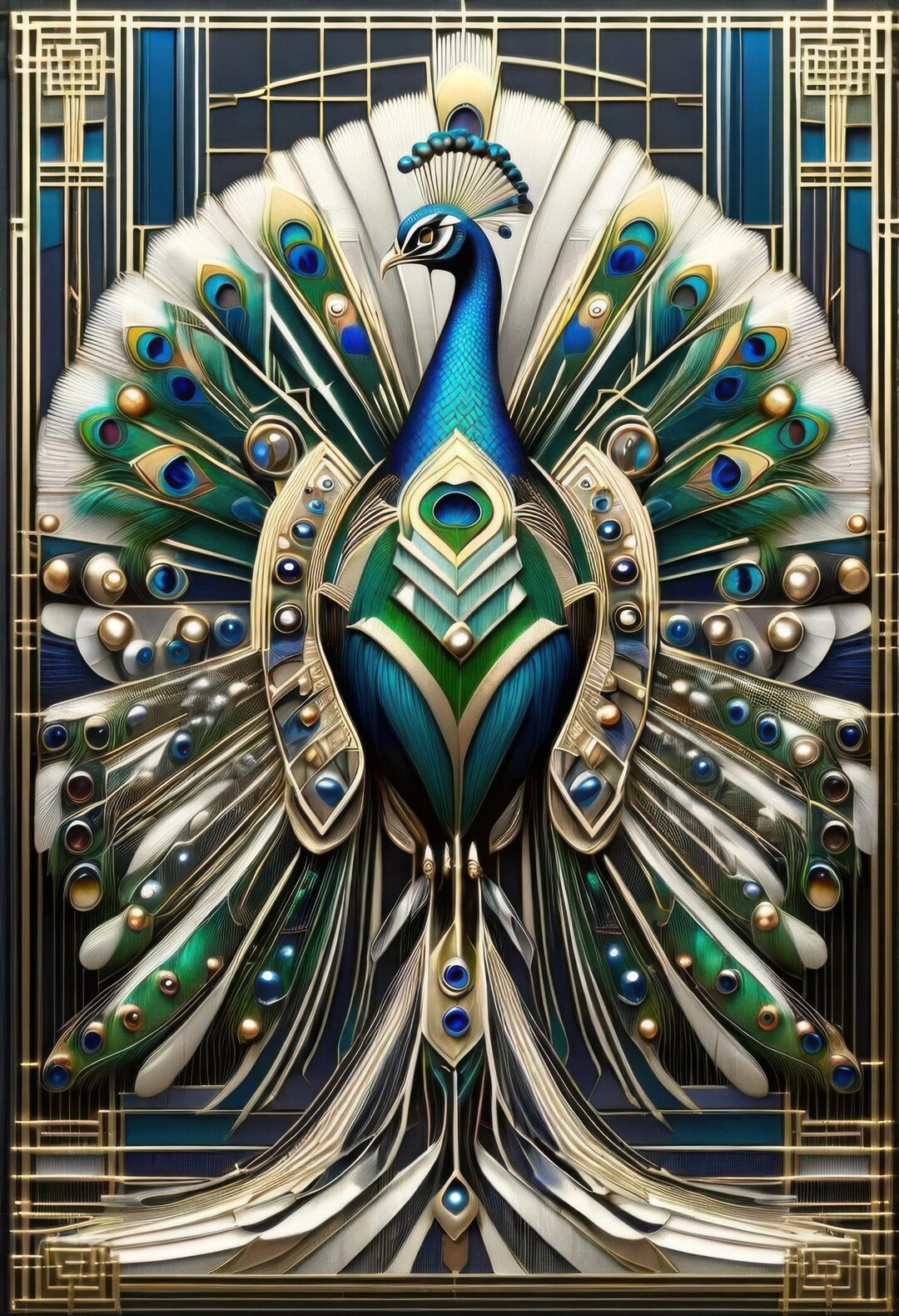 Art Deco - Peacock - Etsy