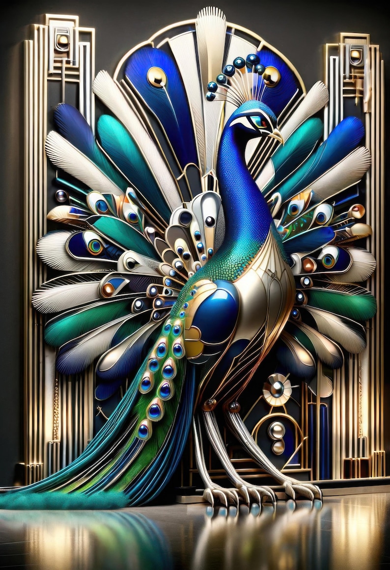 Art Deco - Peacock - Etsy
