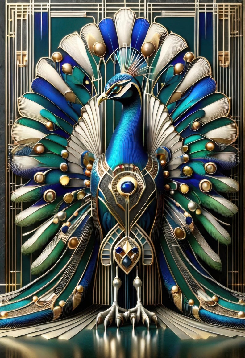 Art Deco - Peacock - Etsy