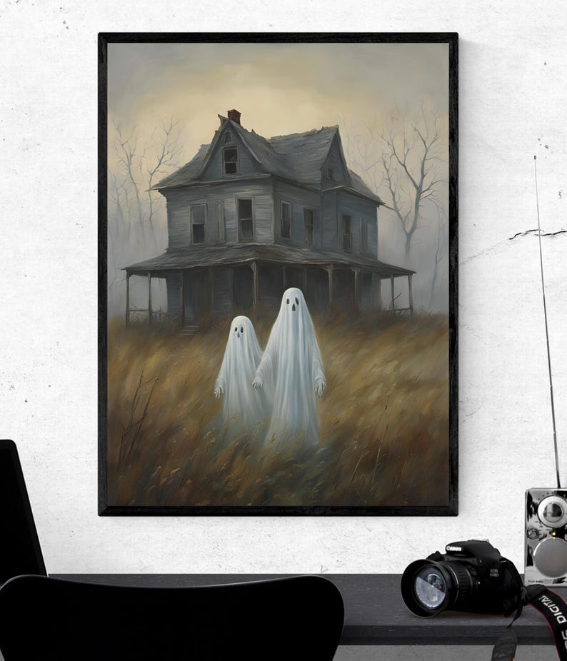 Ghost Art Print, Ghost Digital Art, Ghost Printable Poster, Cute Ghost ...