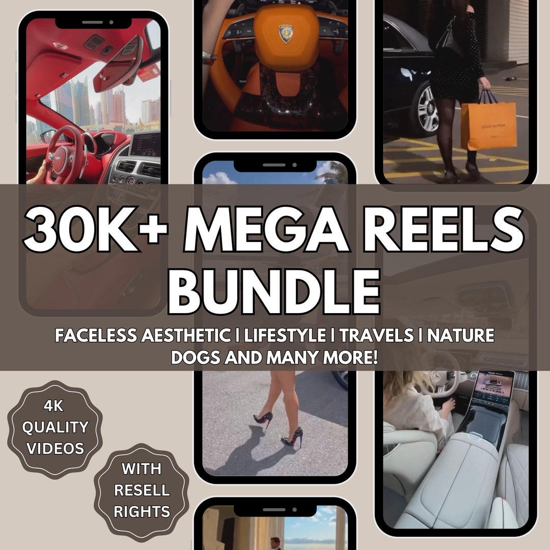 30K Mega Reels Bundle, Faceless Aesthetic Reels, Lifestyle Reels ...