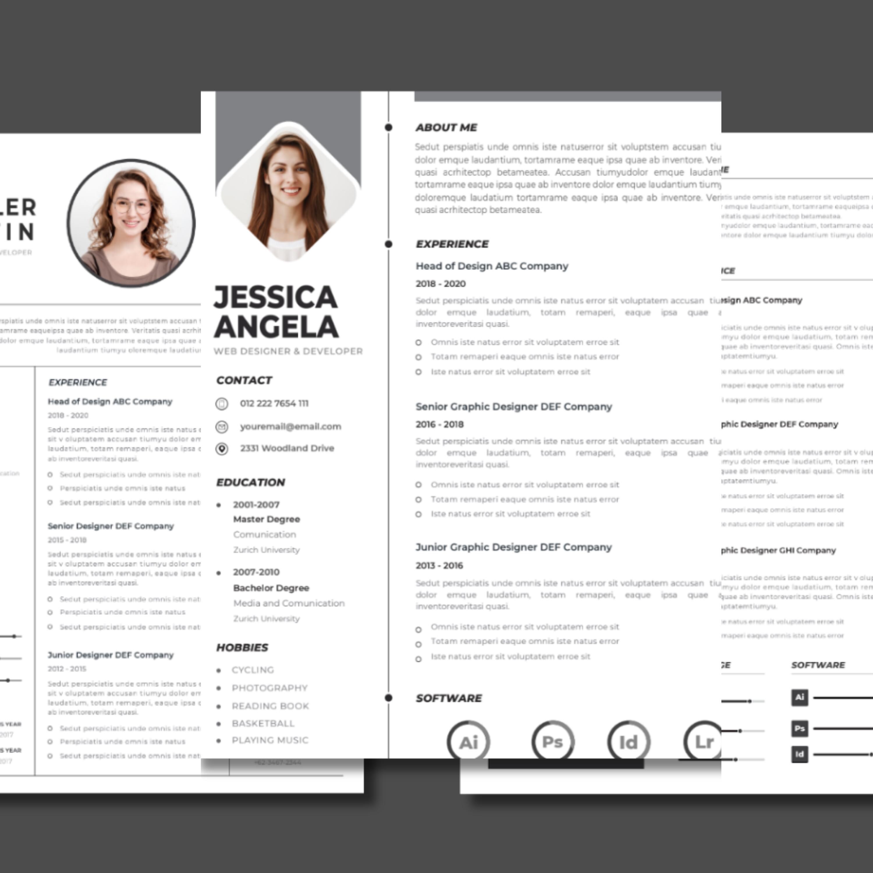 40+ Modern Resume Templates, Professional CV Designs, Canva and Word ...