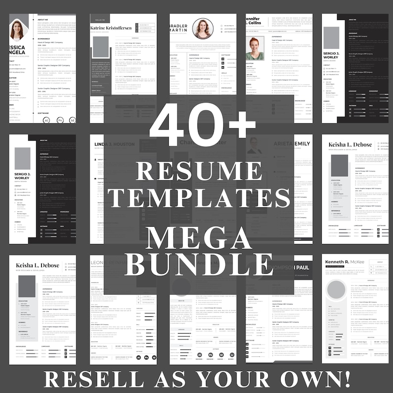 40+ Modern Resume Templates, Professional CV Designs, Canva and Word ...