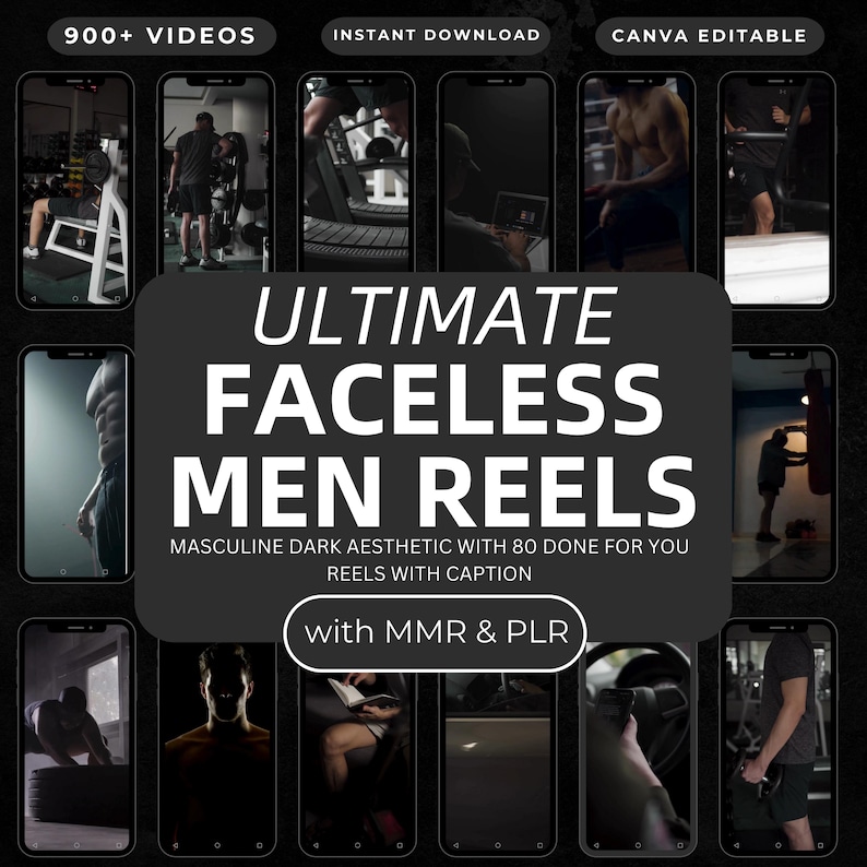 900+ Faceless Men Reels, Dark Aesthetic Video Clips, PLR MRR Rights ...