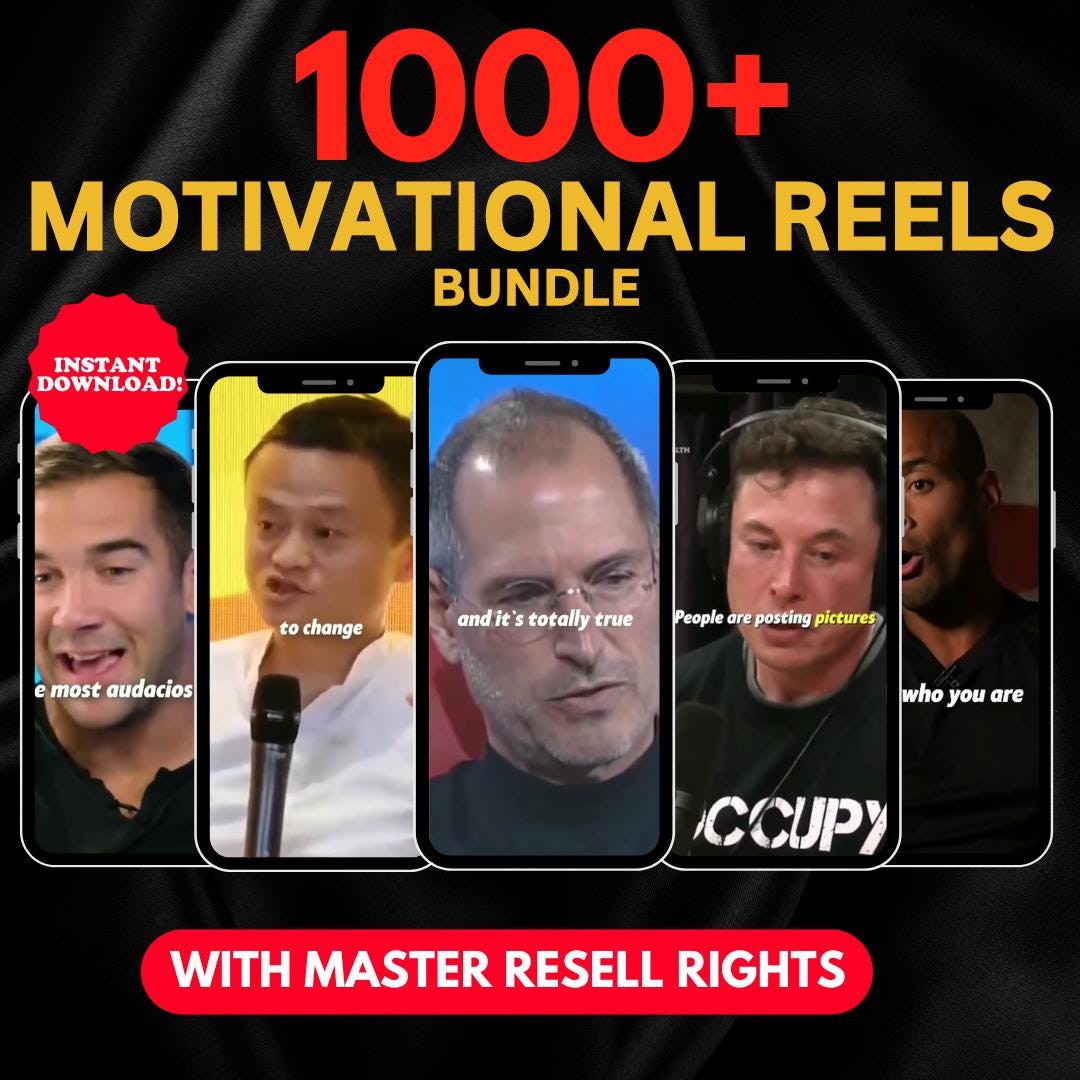1000+ Motivational Reels Bundle, Viral Faceless Social Media Videos ...