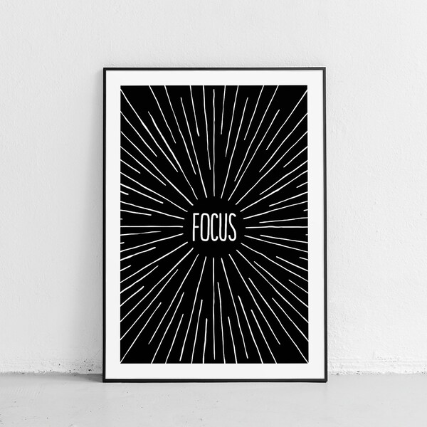 Focus Motivational Poster - Etsy