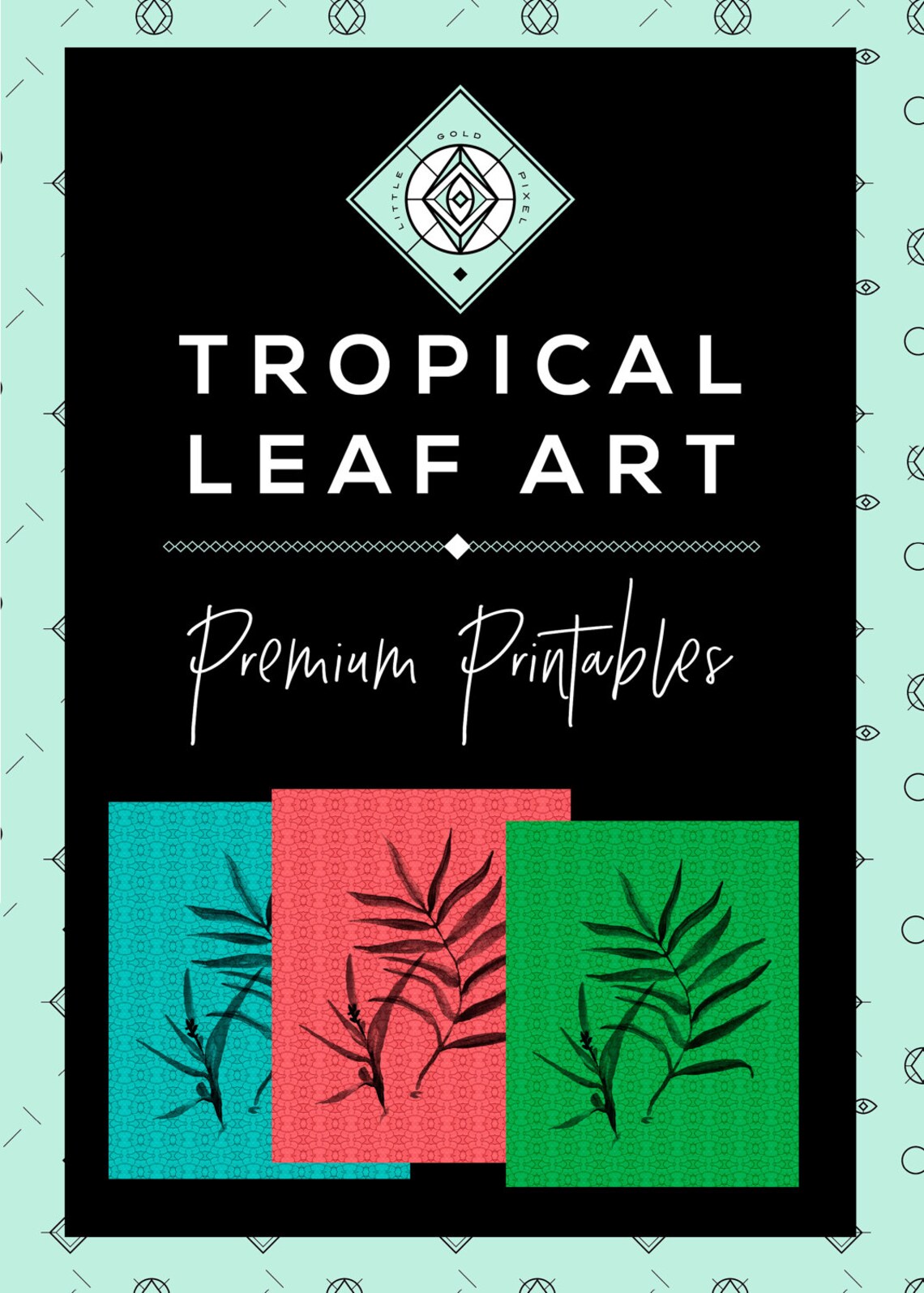 Tropical Leaf Printable, Tropical Leaf Art Print, Tropical Leaf Wall ...