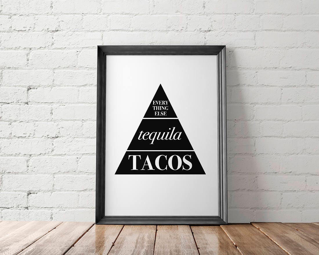 Tacos Art Print Tacos Printable Tacos Wall Art Taco Print | Etsy