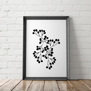 Botanical Printable, Boho Print, Bohemian Decor, Black and White Art ...