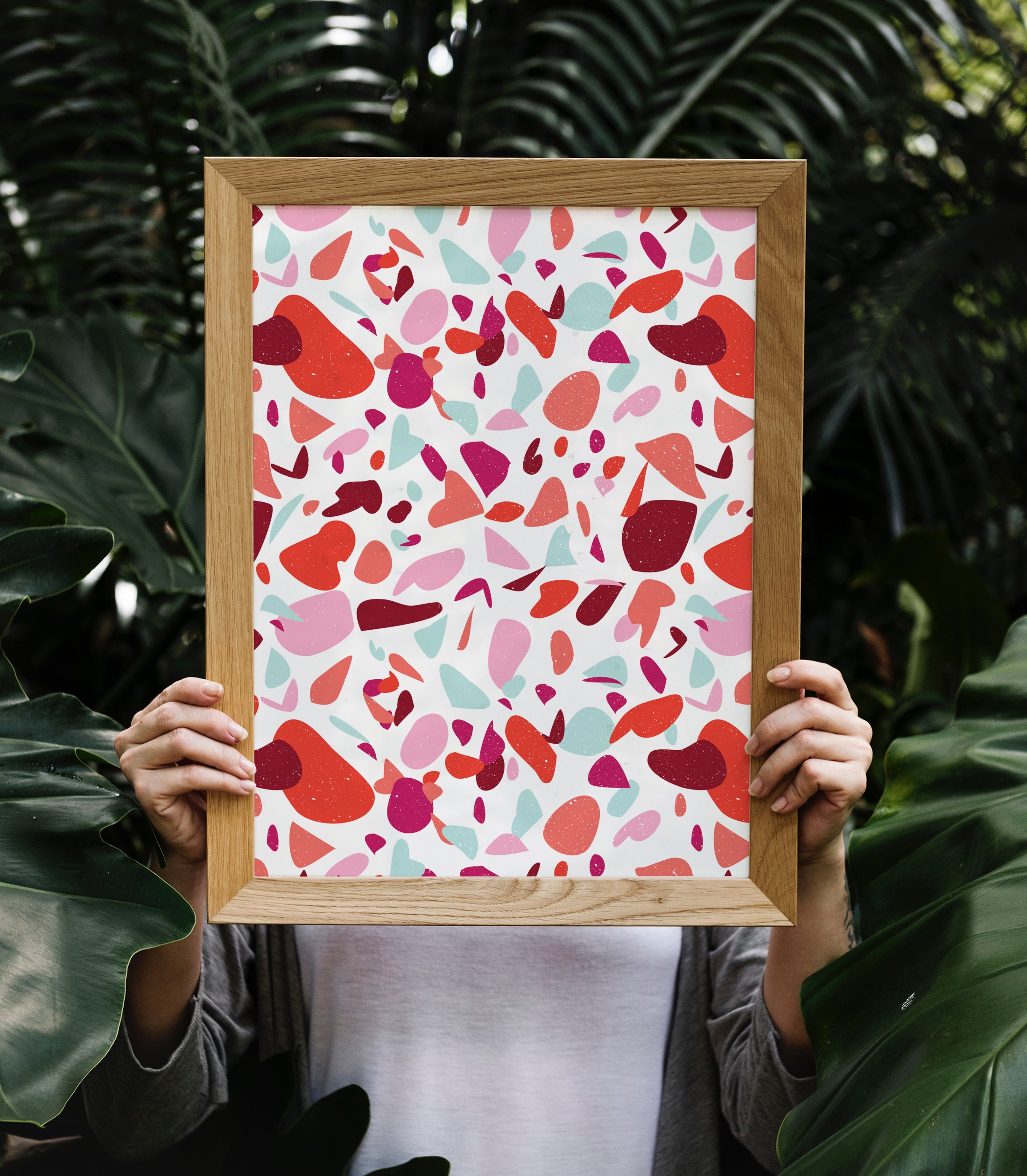Terrazzo Abstract Printable Art, Downloadable Prints, Red Living Room ...