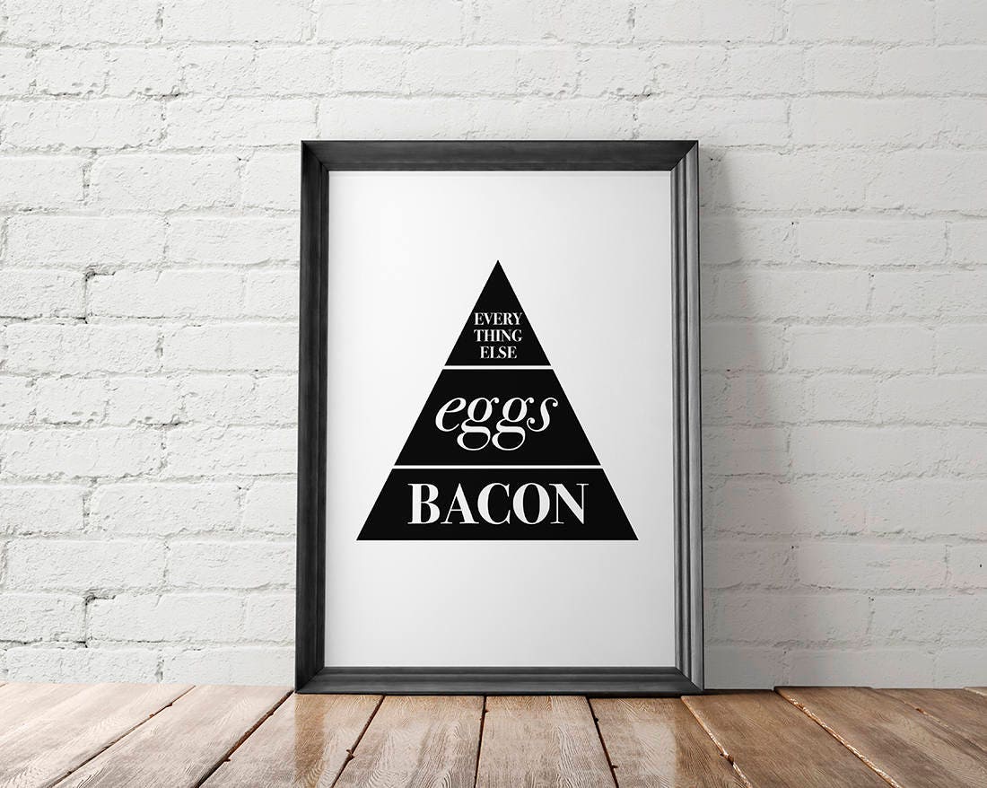 Funny Bacon Printable Bacon Art Print Bacon Wall Art Bacon | Etsy