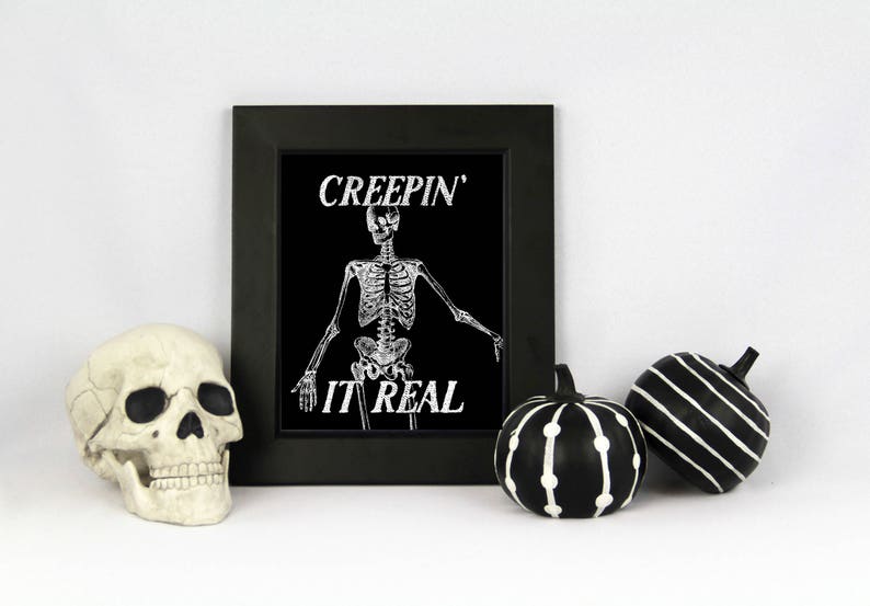 Halloween Skeleton Printable, Creepin' It Real Printable, Halloween ...