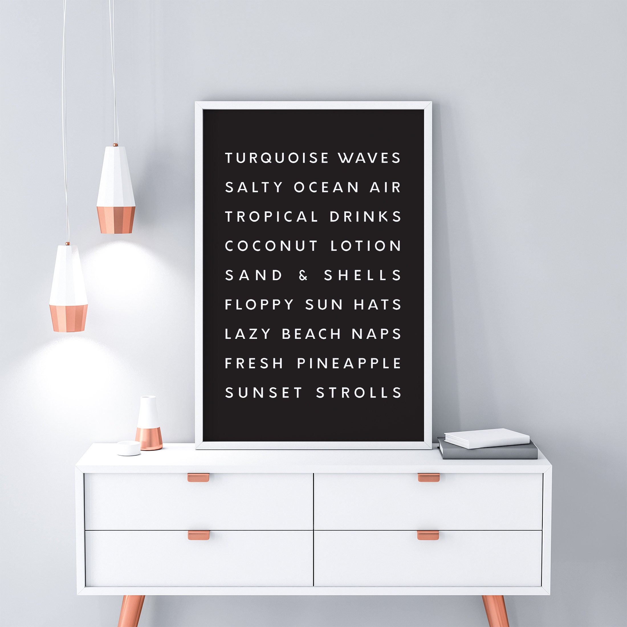 Summer Wall Art, Summer Printable, Farmhouse Decor, Minimalist Beach ...