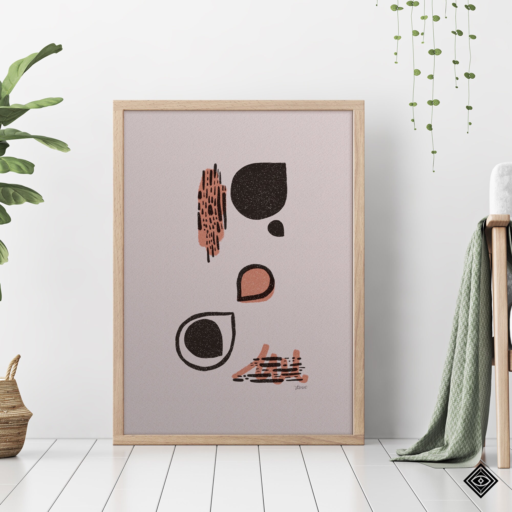 HERE Abstract Shapes Printable Art Random Shapes Art Print | Etsy