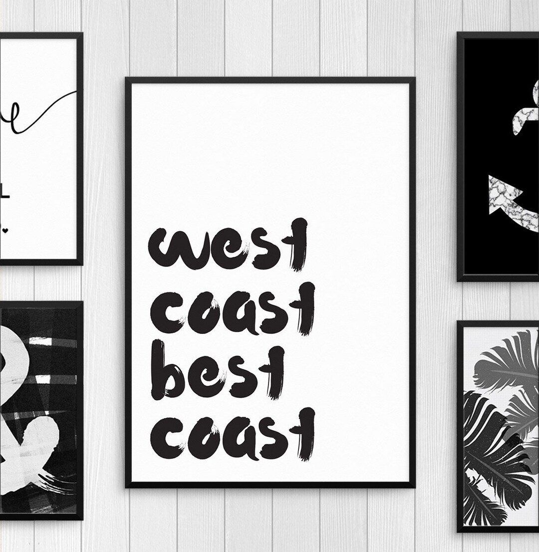 West Coast Best Coast Poster, California Poster, West Coast Wall Art ...