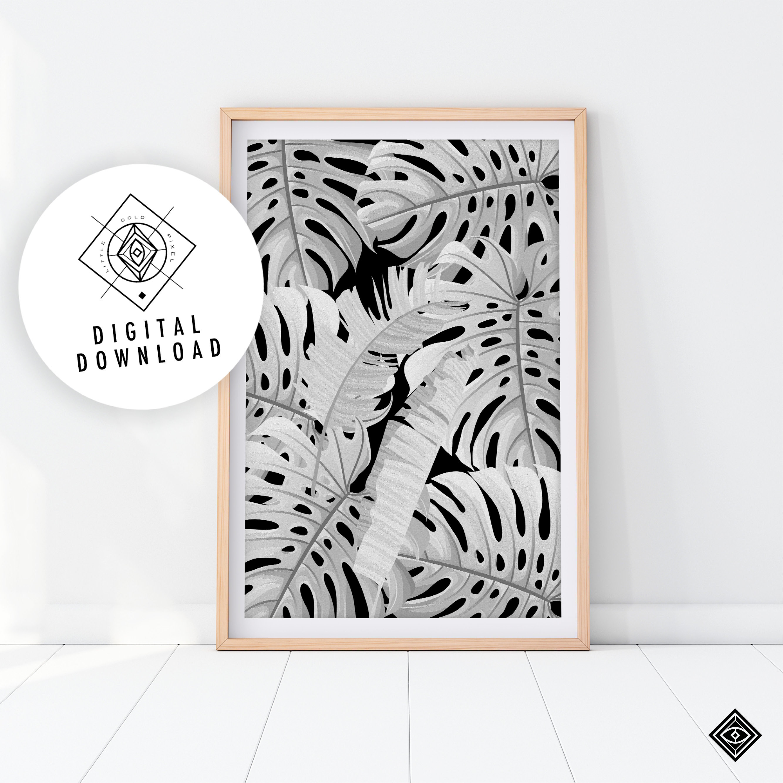 Monstera Printable Wall Art Monstera Print Bedroom Wall Art | Etsy
