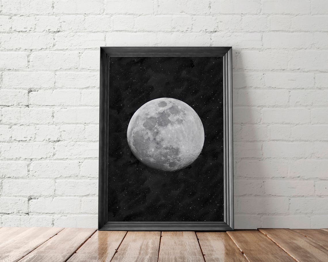 Moon Poster La Lune Printable Wall Art Full Moon Printable - Etsy