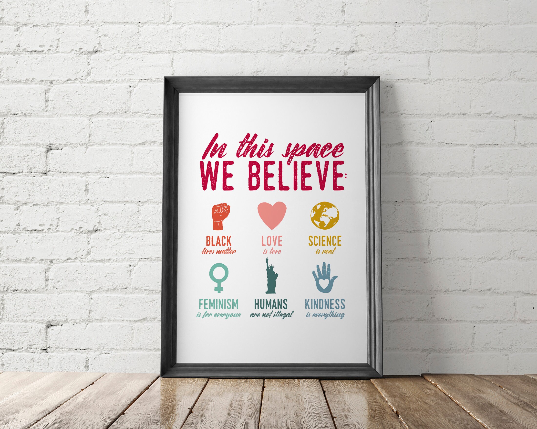 We Believe Printable Protest Poster | Etsy