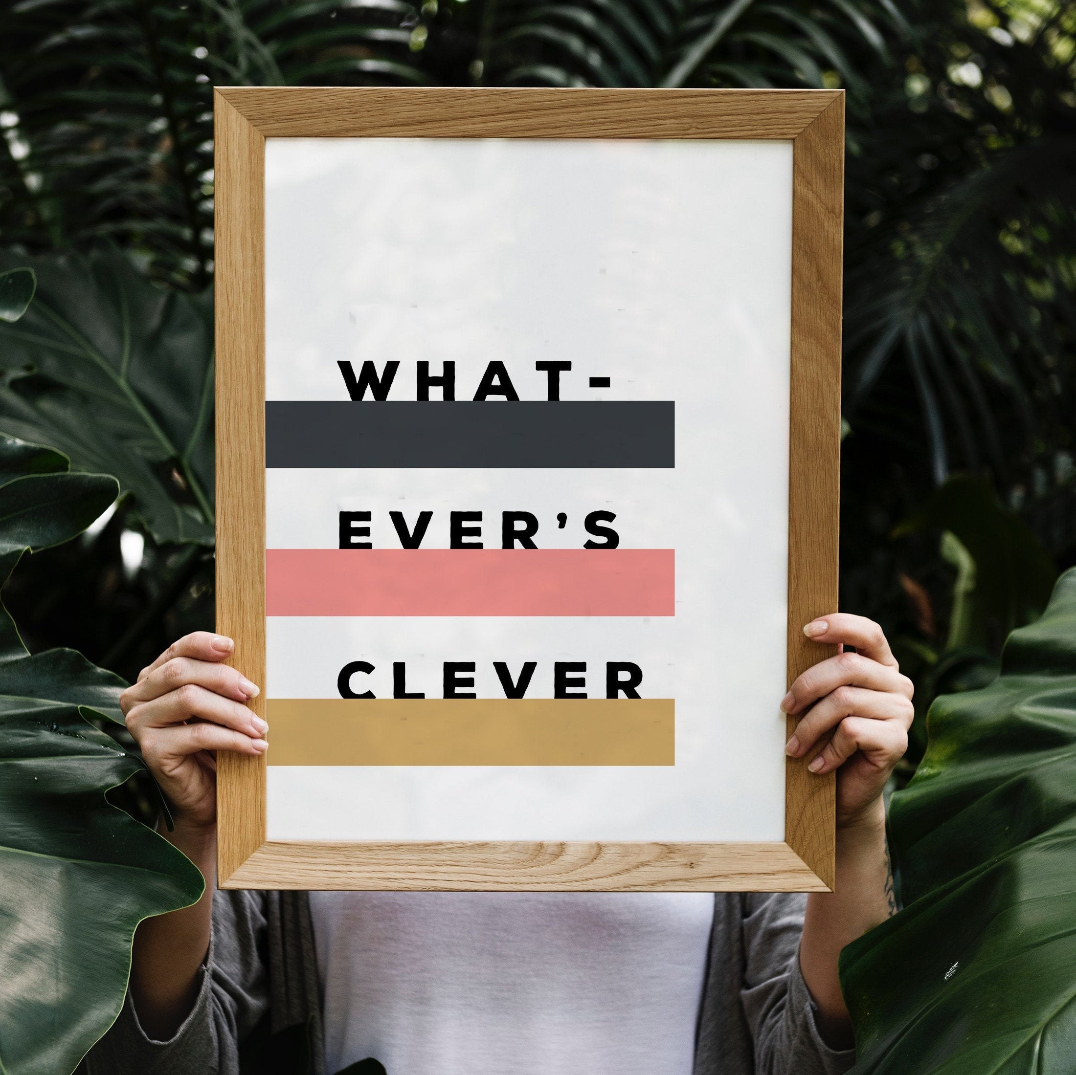 WHATEVER'S CLEVER Modern Minimalist Printable Wall Art | Etsy