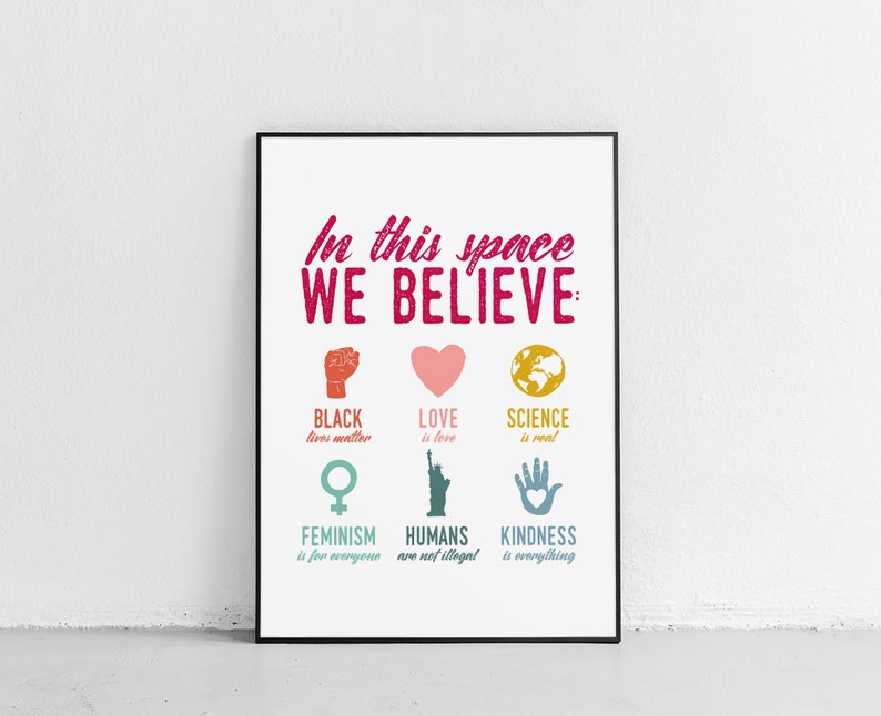 We Believe Printable Protest Poster - Etsy Ireland