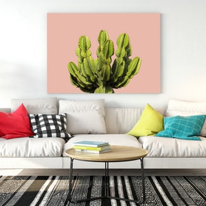 Cactus Printable, Cactus on Pink, Cactus Wall Art, Cactus Print, Blush ...