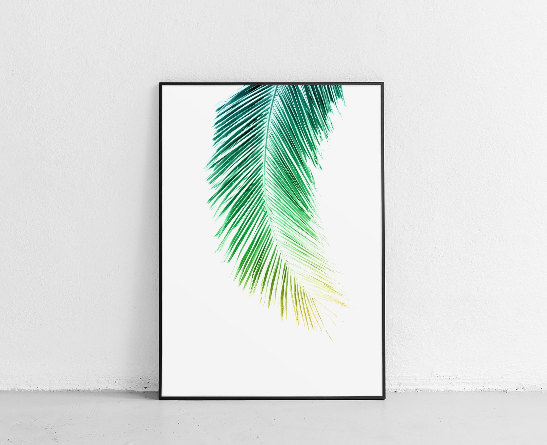 Large Palm Leaf Poster Tropical Printable Gradient Print | Etsy