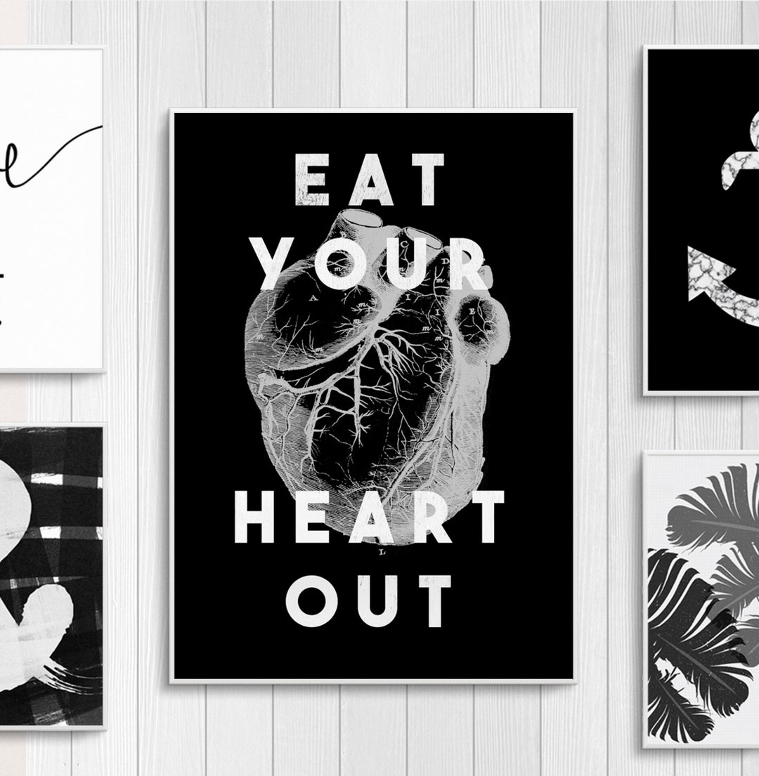 Vintage Anatomy Print, Heart Print Black, Anatomy Art, Anatomical ...