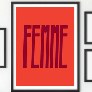 FEMME Feminist Art Poster, Feminism Poster Print, Girl Power Art Print ...