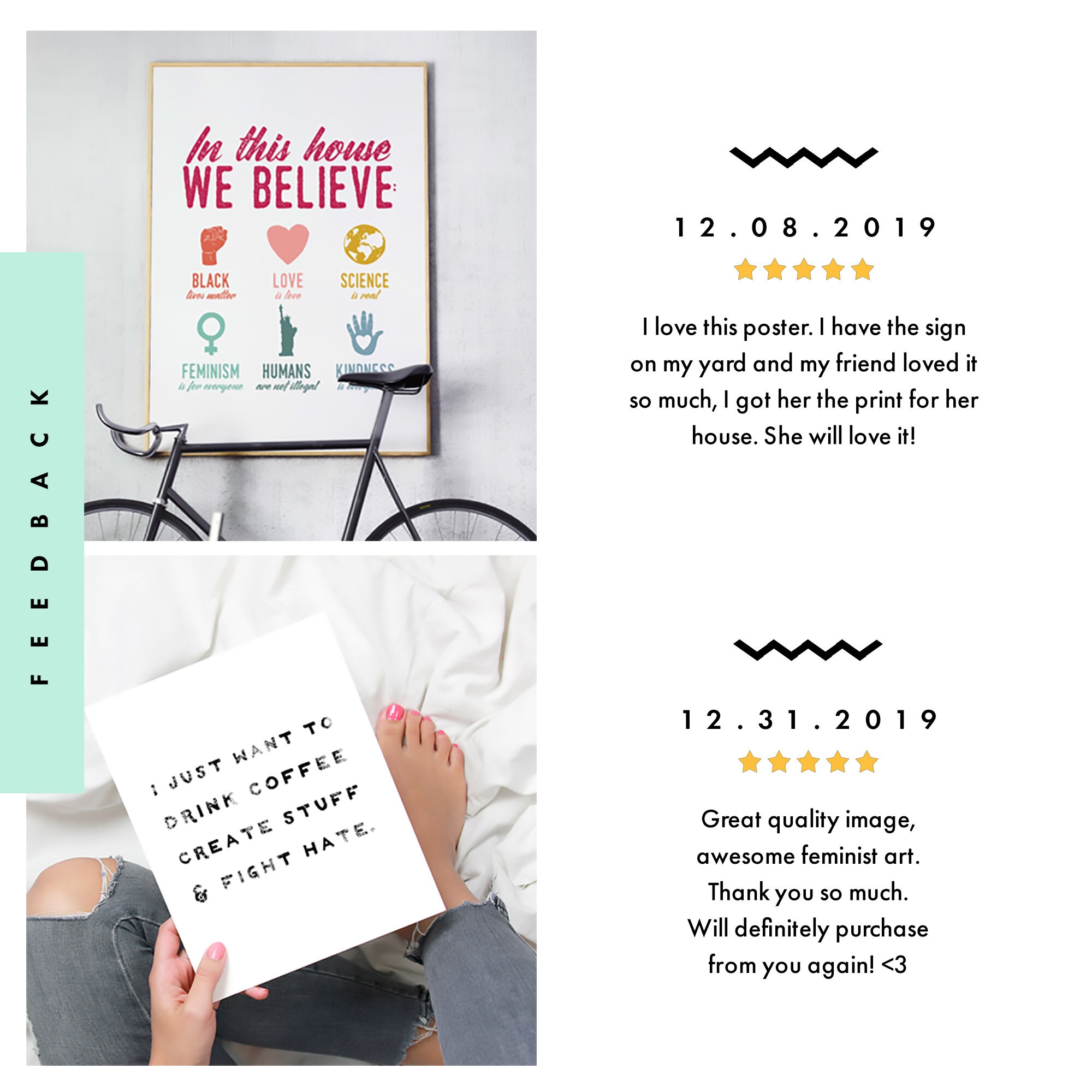 Feminist Poster Feminism Printable Protest Poster She | Etsy