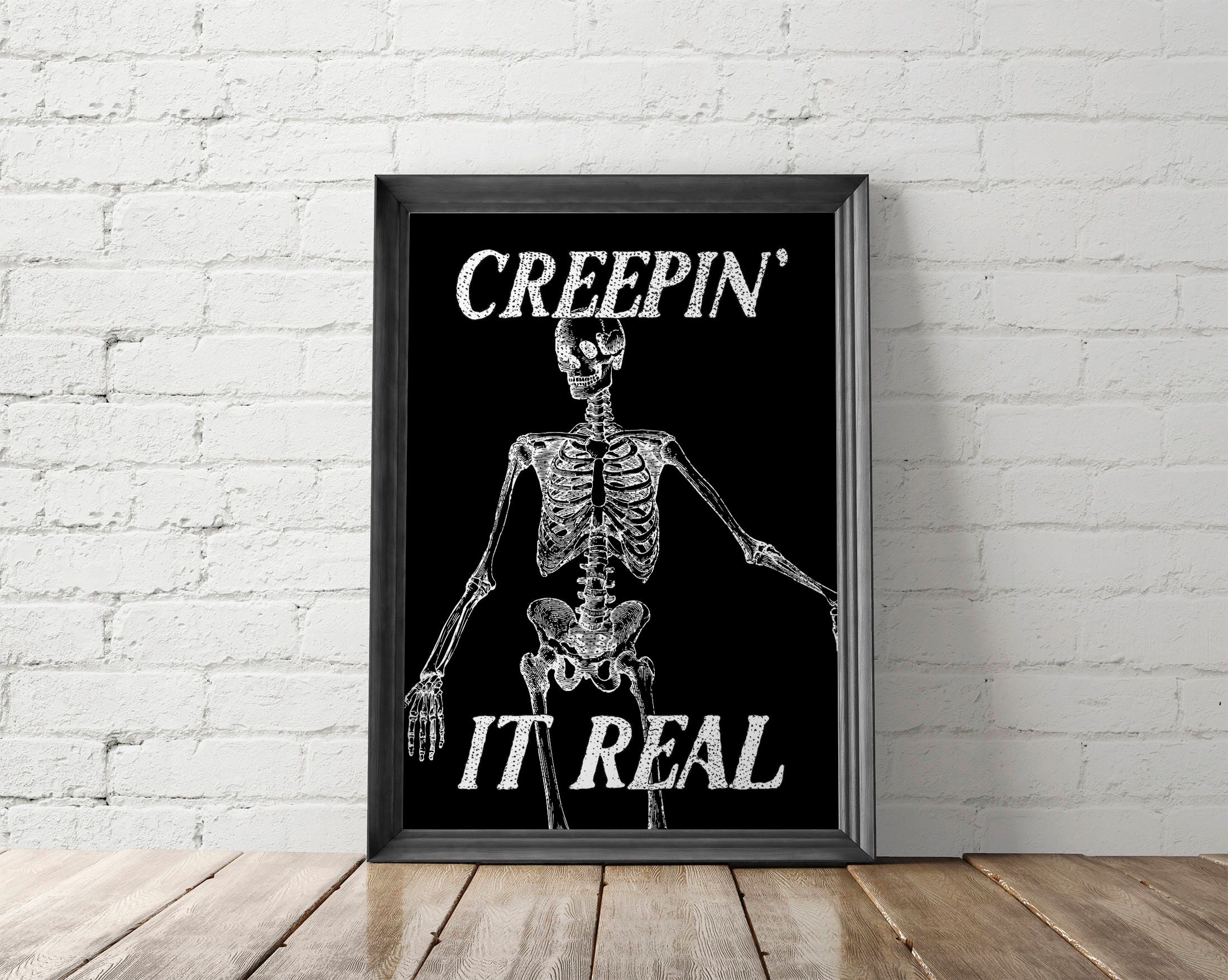Halloween Skeleton Printable, Creepin' It Real Printable, Halloween ...