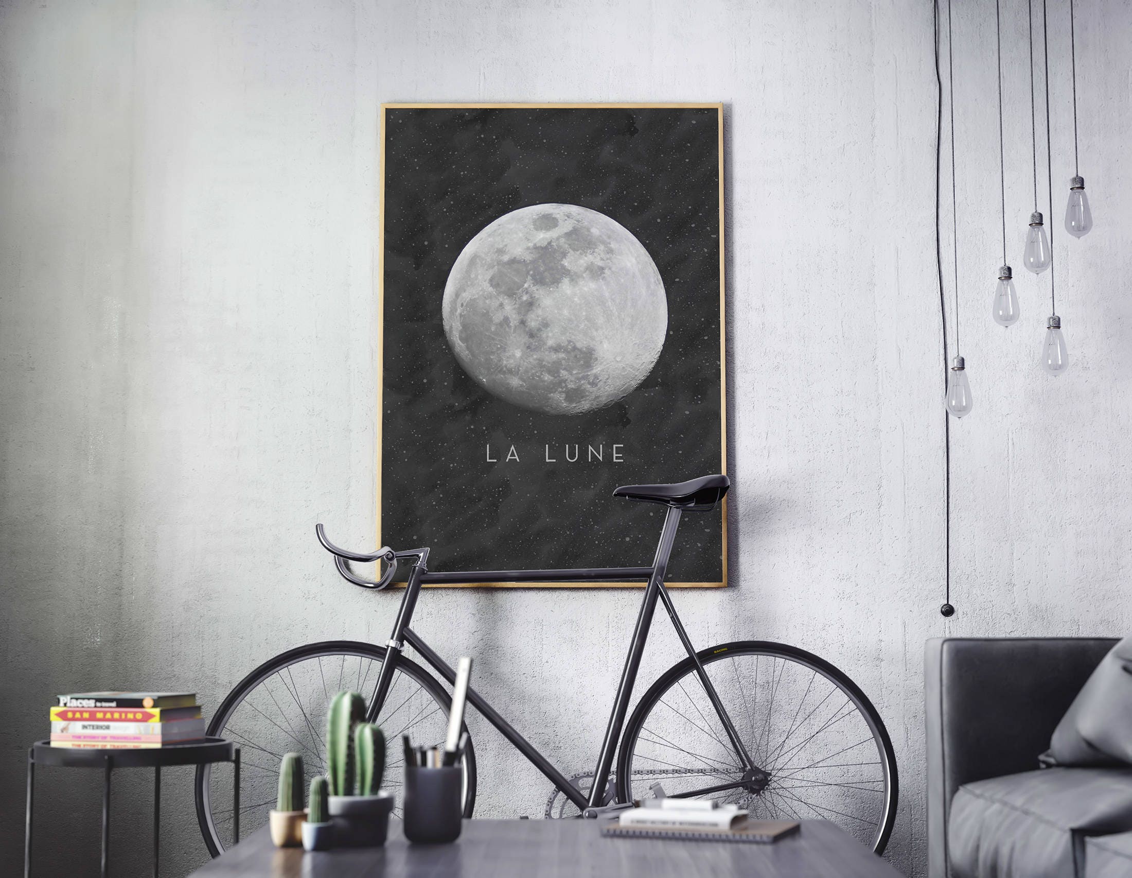 La Lune, Moon Poster, Wall Art, Full Moon Printable, Affiche Scandinave ...