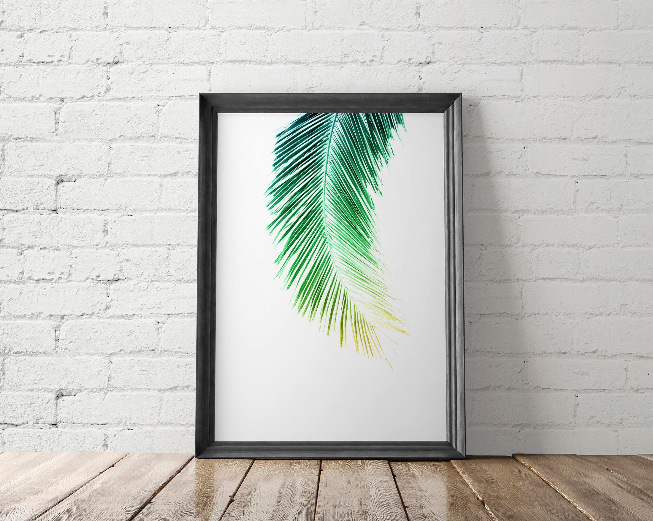 Large Palm Leaf Poster Tropical Printable Gradient Print | Etsy