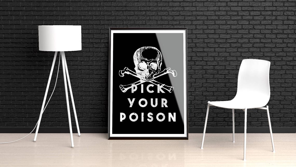 Pick Your Poison Art Print Halloween Printable Goth Wall - Etsy
