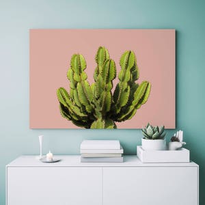 Cactus Printable, Cactus on Pink, Cactus Wall Art, Cactus Print, Blush ...
