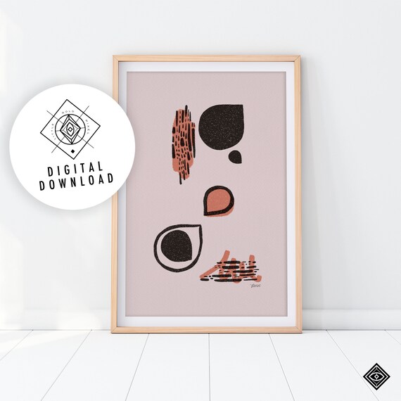 HERE Abstract Shapes Printable Art Random Shapes Art Print | Etsy