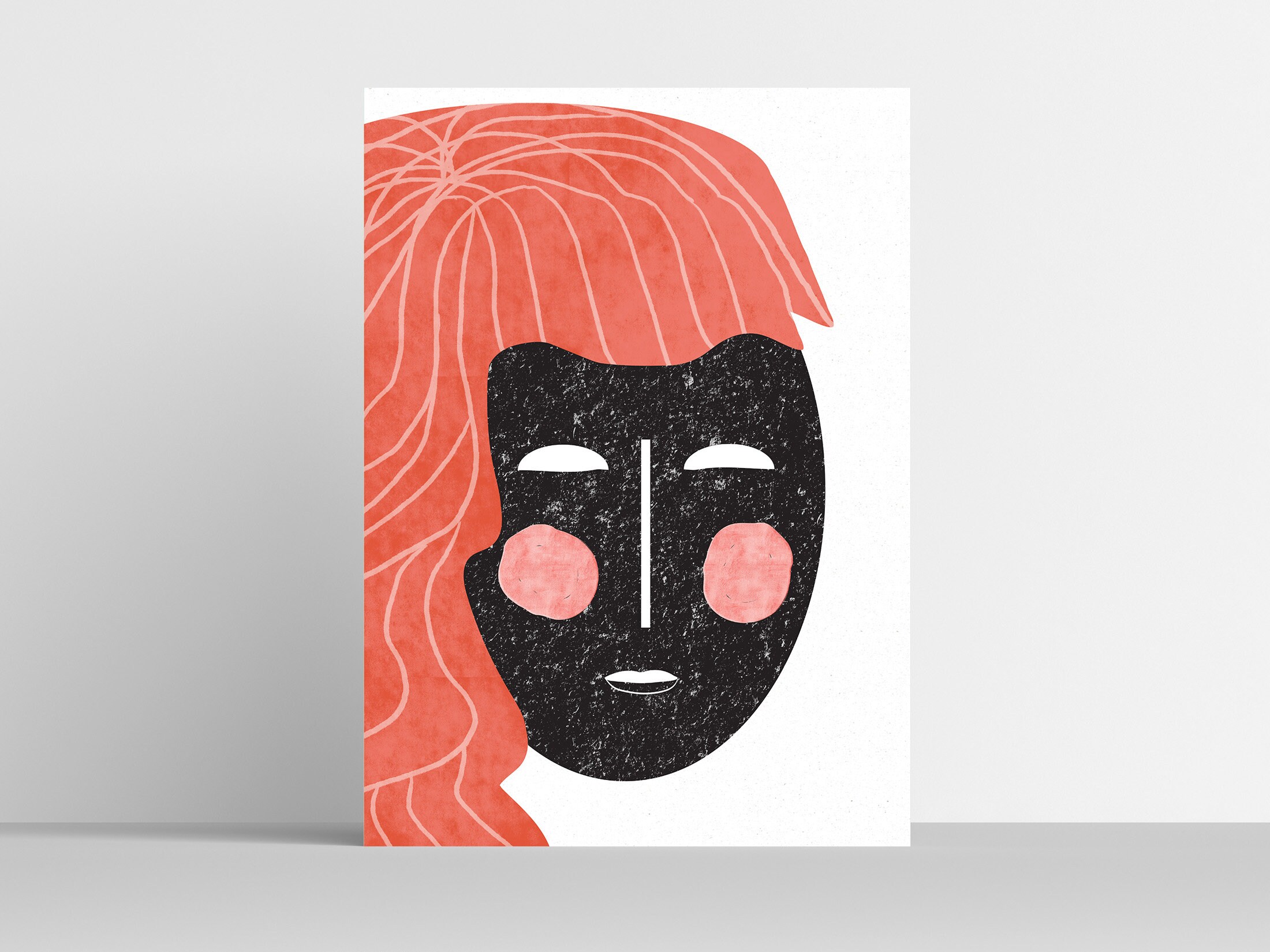 Abstract Face Poster, Female Portrait Illustration, Minimal Face ...