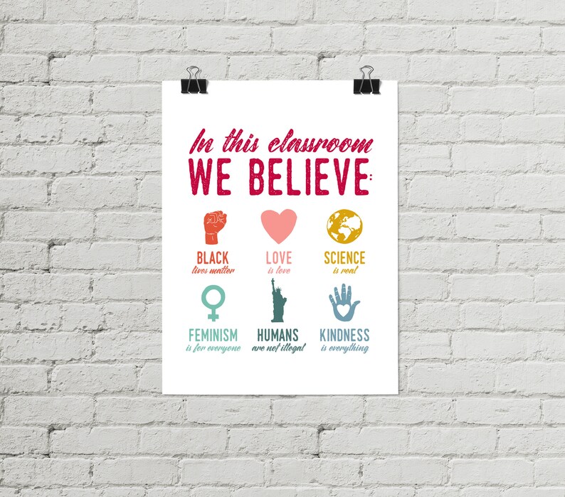 Classroom Posters Protest Poster Feminist Poster Anti Hate | Etsy