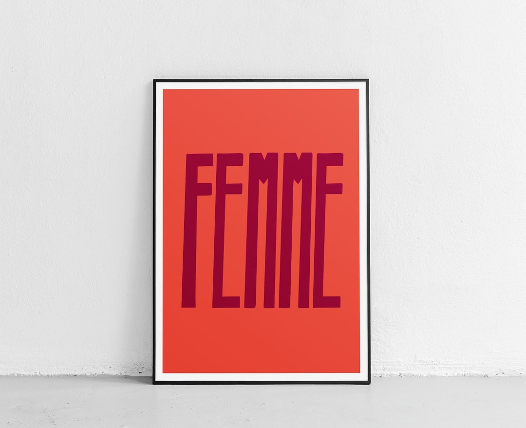 Femme Feminist Gift, Feminism Printable, Girl Power Art Print, Large ...
