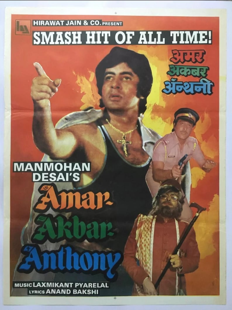 Amar Akbar Antony Movie Original 1977 Bollywood Posters - Etsy