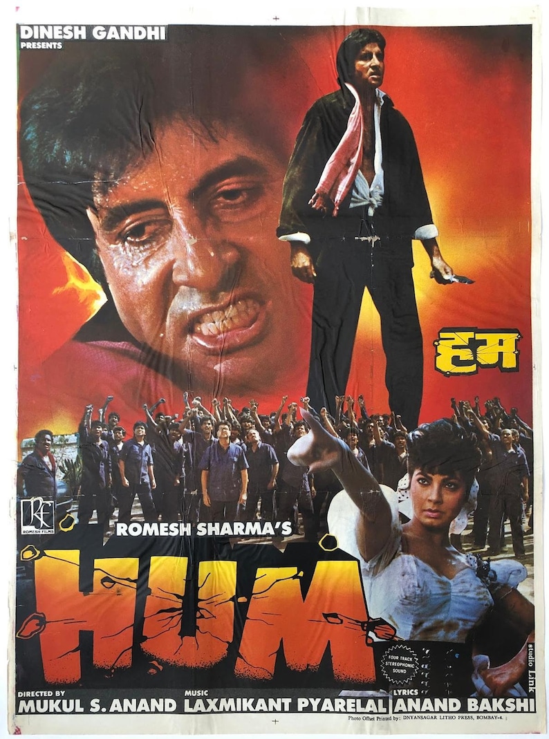 Hum Movie Original 1991 Bollywood Posters - Etsy