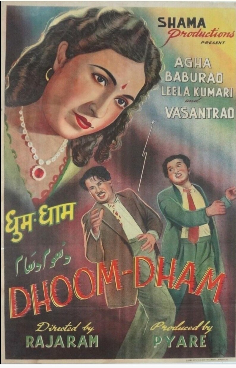 Dhoom Dham Movie Original 1949 Bollywood Poster - Etsy